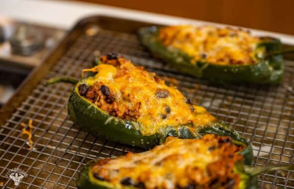 Chili Stuffed Poblano Peppers - Fit Men Cook